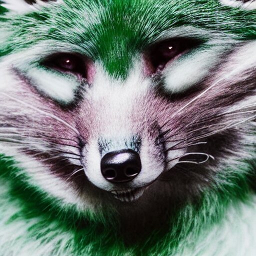 Lexica - Close up of photorealistic green fox with green fur and ...