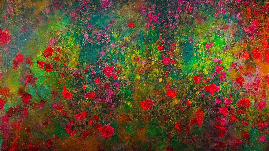 Lexica - A riotous display of dense blossoming overgrowth, oil drip ...