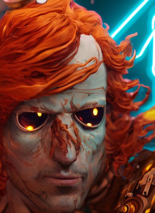 Lexica - Glowwave portrait of curly orange hair man from borderlands 3 ...