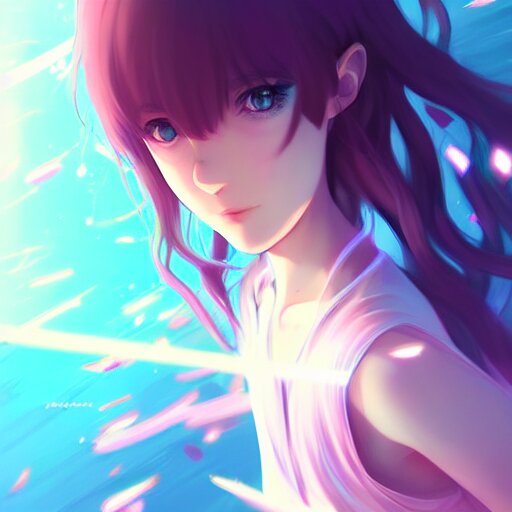 Lexica - Girl shattering dimensions, digital anime art, wlop ...