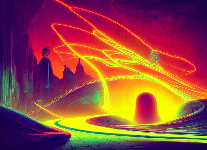 Lexica - “ a psychedelic portrait of electricity, vibrant color scheme ...