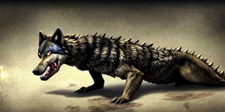 Lexica - Chimera made of a wolf and a crocodile, wolf head, awarded on ...