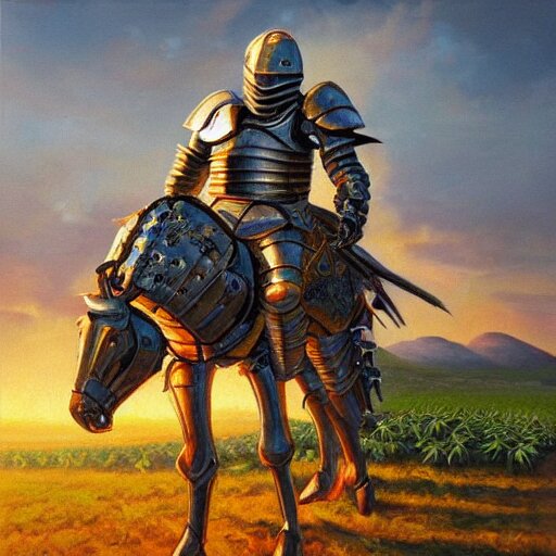 Lexica - An extremly detailed oil painting of a full armored knight ...