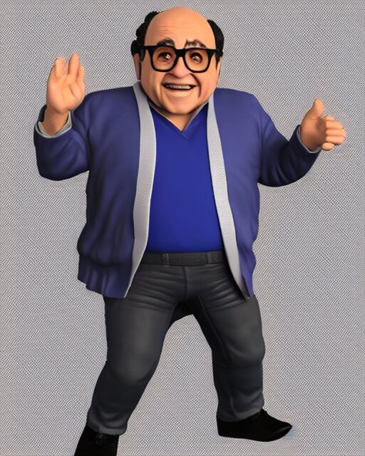 Lexica - Full body 3d render of Danny DeVito as a funko pop, studio ...