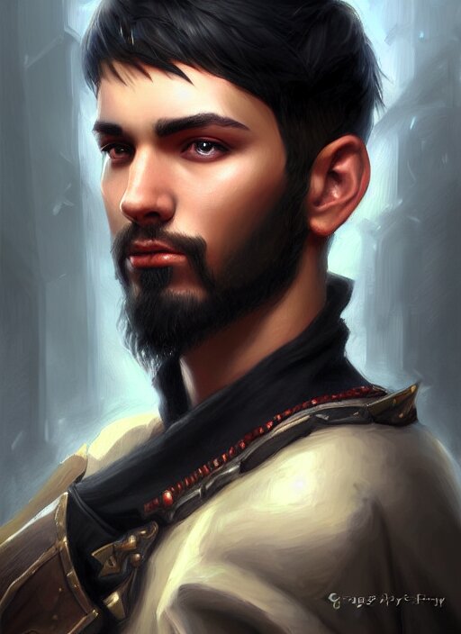 Lexica - A _ fantasy _ style _ portrait _ painting _ of young adult ...