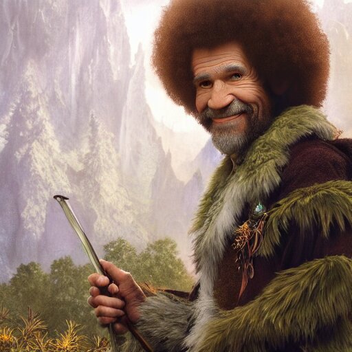 Lexica - An ultra detailed matte painting of bob ross dressed as a ...