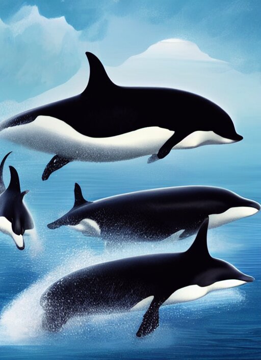 Lexica - Future evolution of Orcas, Concept art, Full shot