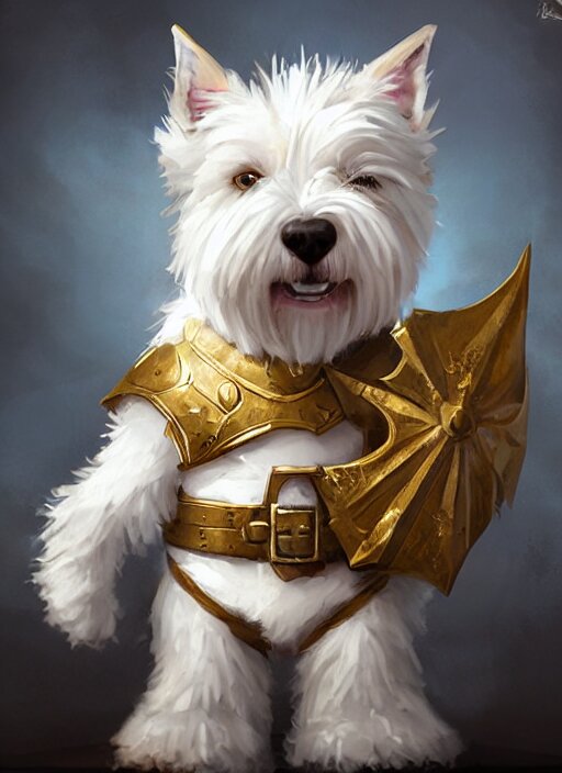 Lexica - A cute little anthropomorphic west highland white terrier ...