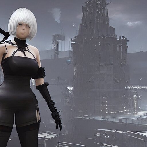Lexica - Screenshot from Nier Automata with Boris Johnson
