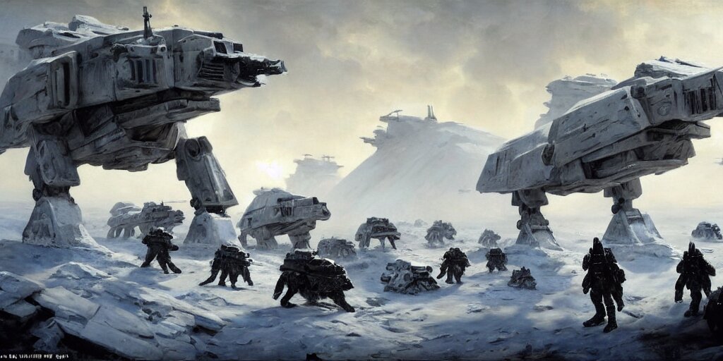 Lexica - The battle of hoth, rebel soldiers fighting enormous imperial ...
