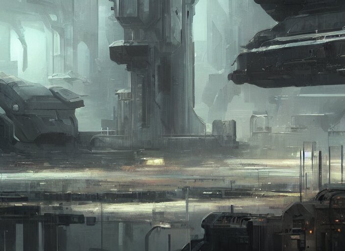 Lexica - Science fiction industrial hard science concept art, brutalist ...
