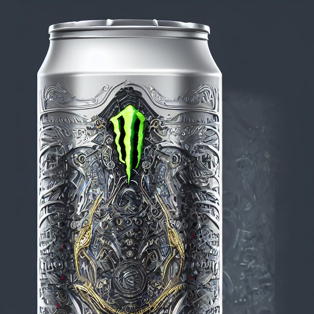 Lexica - Aluminian can of monster energy drink, intricate and very very ...