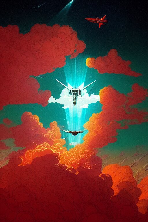 Lexica - Burning fighter jet falling in jupiter's clouds, epic scene ...