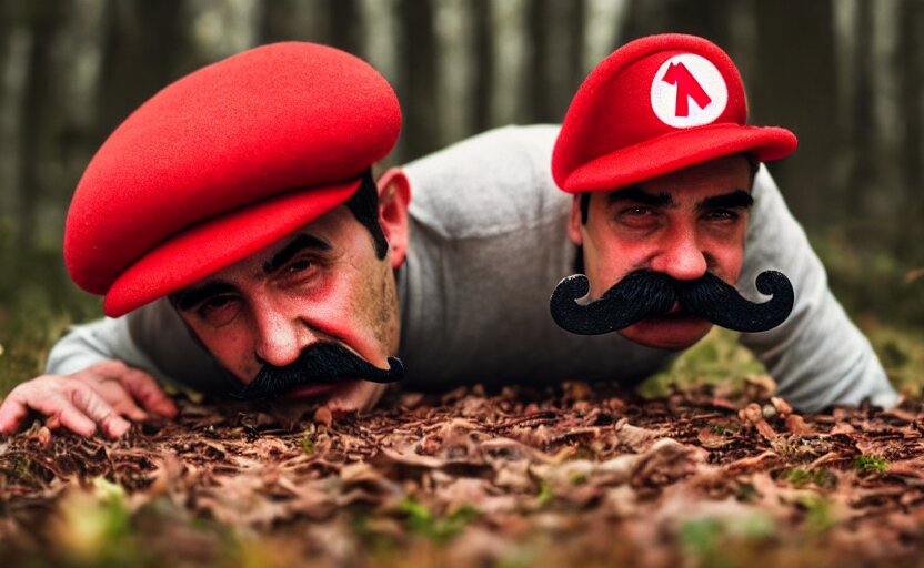 Lexica - Italian man with a mustache dressed as mario wearing a solid ...