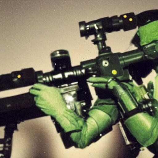 Lexica - Surreal photography of a rare military frog equipped with ...