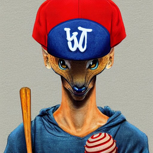 Lexica - A dik dik monster wearing a baseball hat, has tattoos, uk flag ...