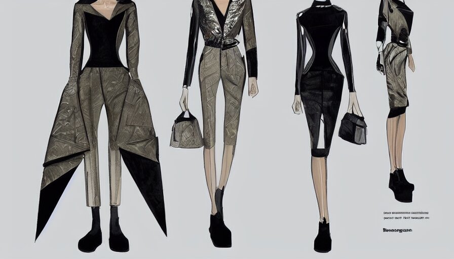 Lexica - Balenciaga outfit design sheet, highly detailed