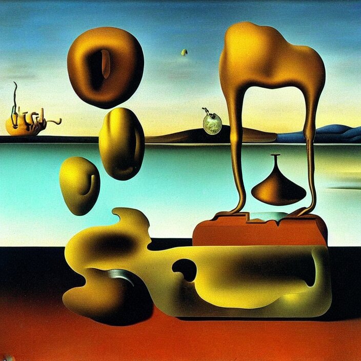 Lexica - Random objects in a surreal environment by salvador dali