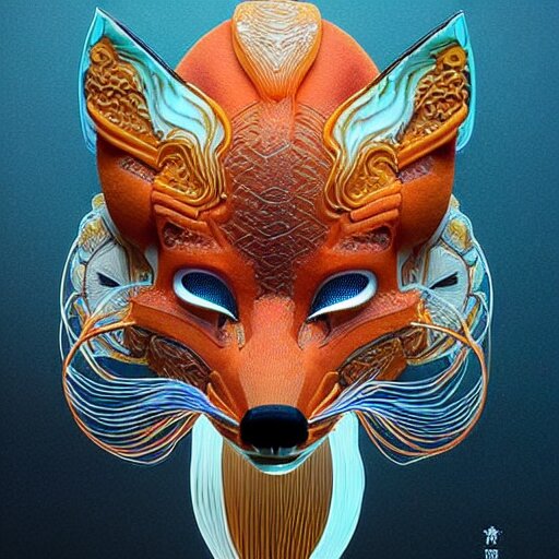 Lexica - Fox portrait biomechanics with ram skull. beautiful ...