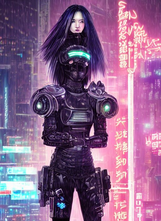 Lexica - Stunning futuristic superb cyberpunk young female Samurai ...