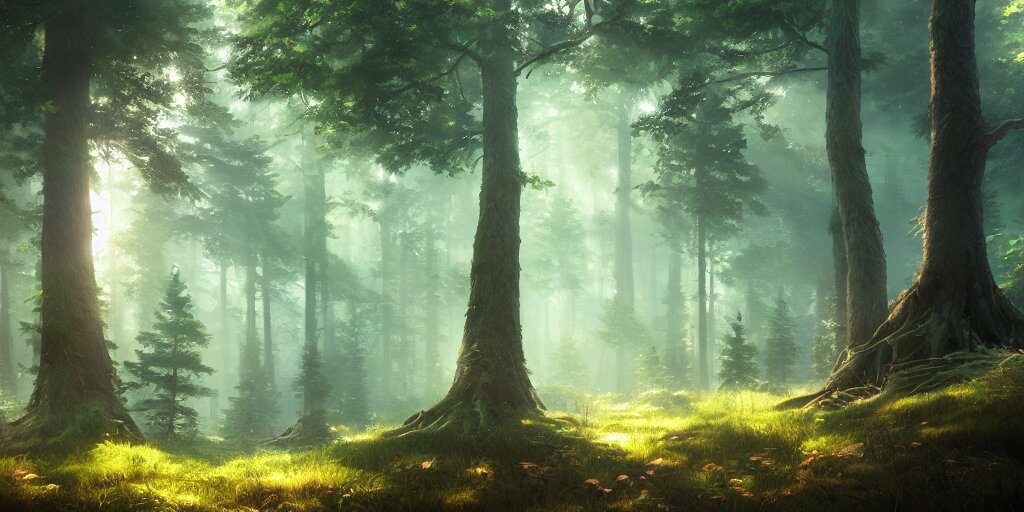 Lexica - A forest, highly detailed oil painting, Studio Ghibli, Jessica ...