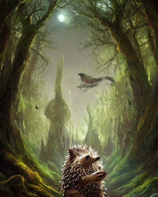 Lexica - Hedgehog druid, portrait, gaia, nature, fairy, forest ...