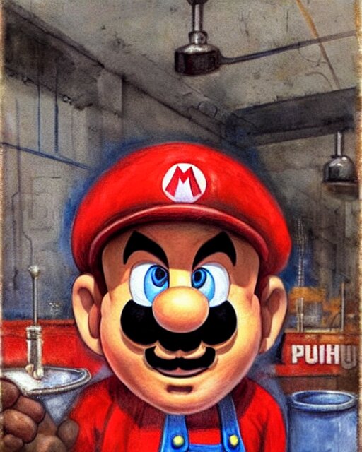 Lexica - Portrait of super mario as a soviet factory worker, red cap ...