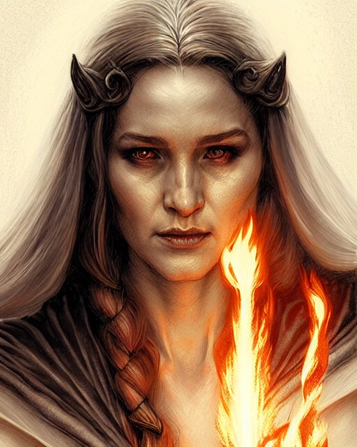 Lexica - A female elvish sorceress casting a fireball | | pencil sketch ...