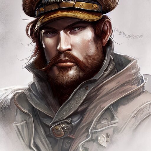 Lexica - Rugged ship captain, male, handsome, red hair, long hair ...