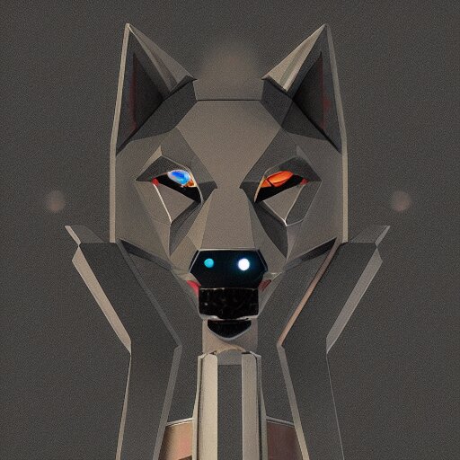 a robotic wolf smoking a cigarette vibrant lighting, elegant, hi ...