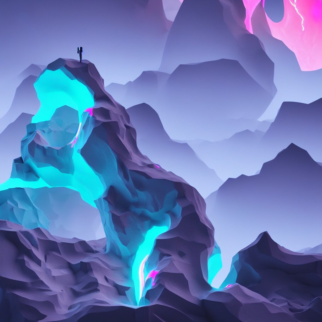 Lexica - Manikin made of marble, fractal neon explosion revealing a ...