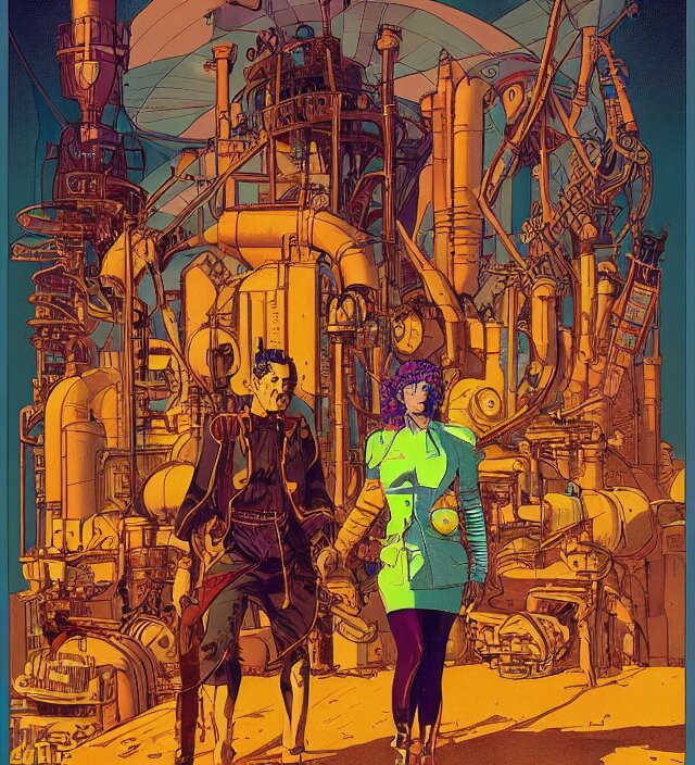 Lexica - Atompunk / decopunk powered in the style of jean giraud in the ...