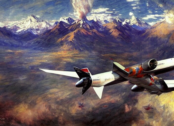Lexica - Illustration of the chilean coup d'etat of a plane flying at ...