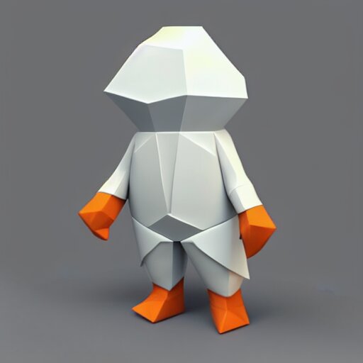 poorly rendered low poly 3d model of a popular cartoon character ...