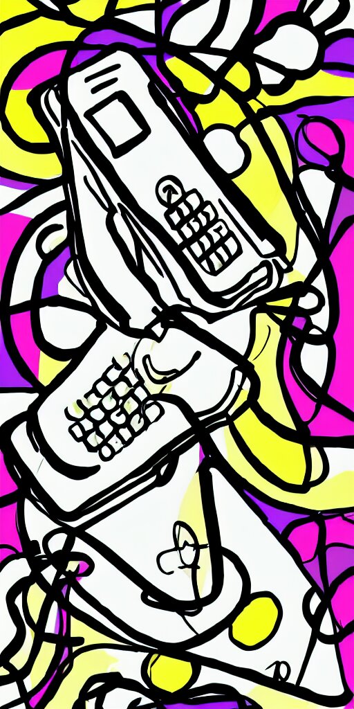 Lexica - 9 0 s mobile phone artistic, illustrator, digital art