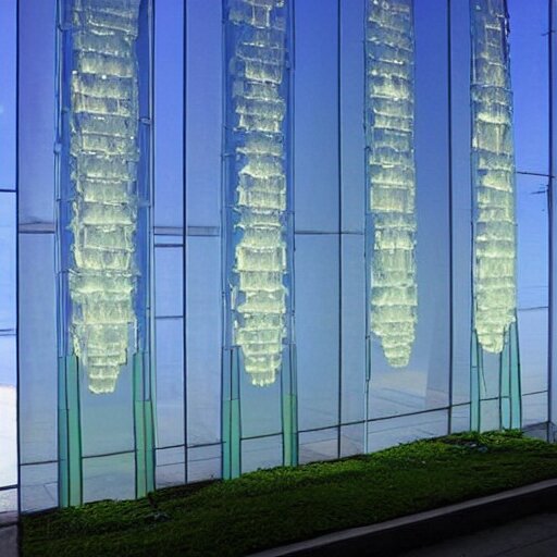 Lexica - Translucent glass castle entirely out of glass, big glass ...