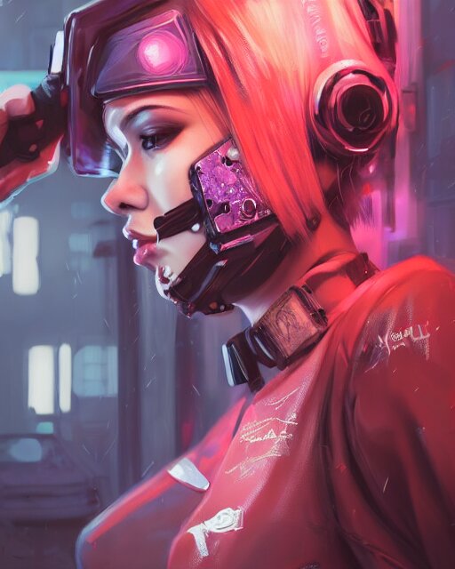 Lexica - Blonde female rouge assassin running, wearing cyberpunk ...