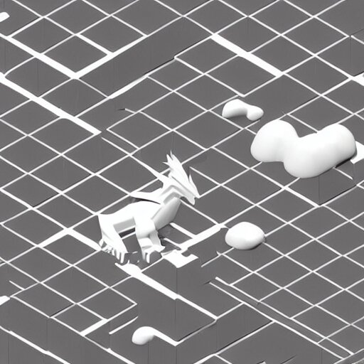 isometric dragon, stylized 3d render, game asset, zoomed out vie ...