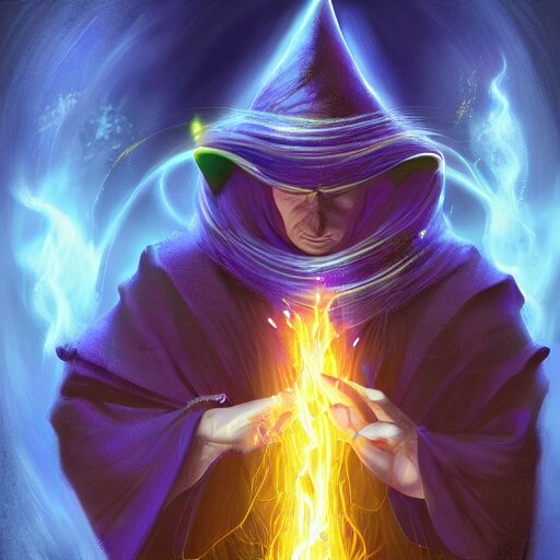 Lexica - Wizard casting a spell, digital art, 4 k, fantasy,
