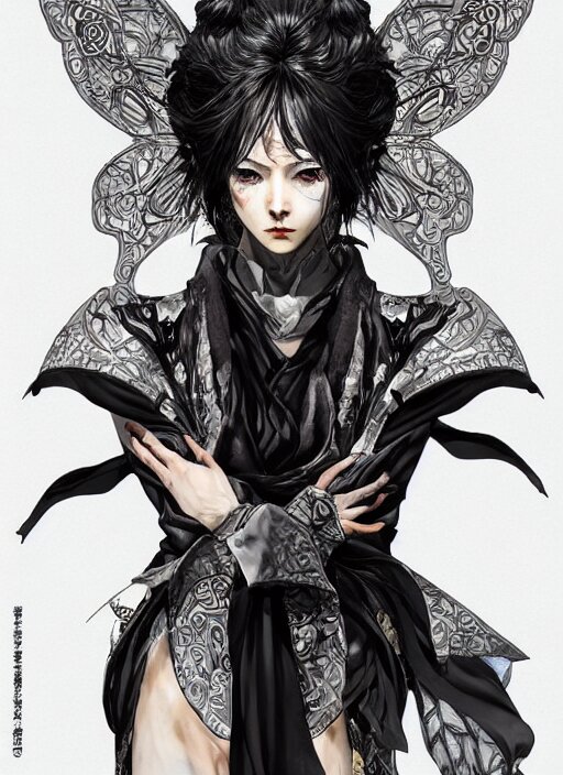 Lexica - Portrait of an anthropomorphic butterfly in silk ornate robe ...