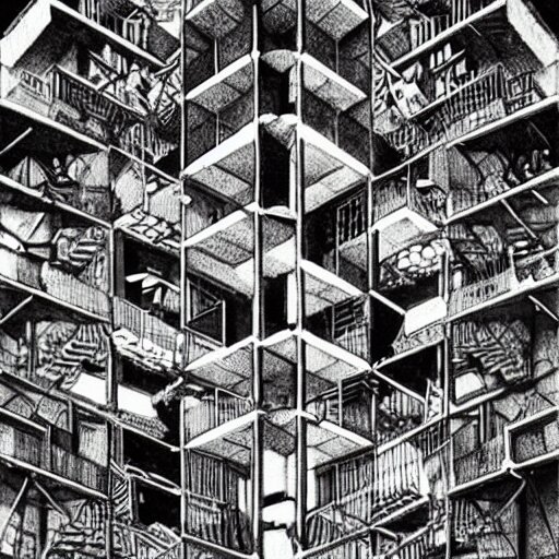 Lexica - “the hanging gardens of Babylon mixed with an m. C. Escher sketch”