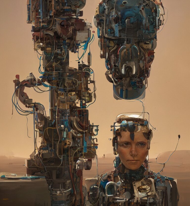 Lexica - A portrait of a researcher, half human, half machine in a ...