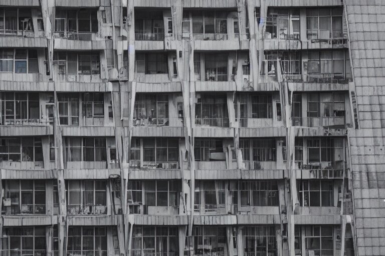 Lexica - A brutalist building in the shape of a Mobius strip, windows ...