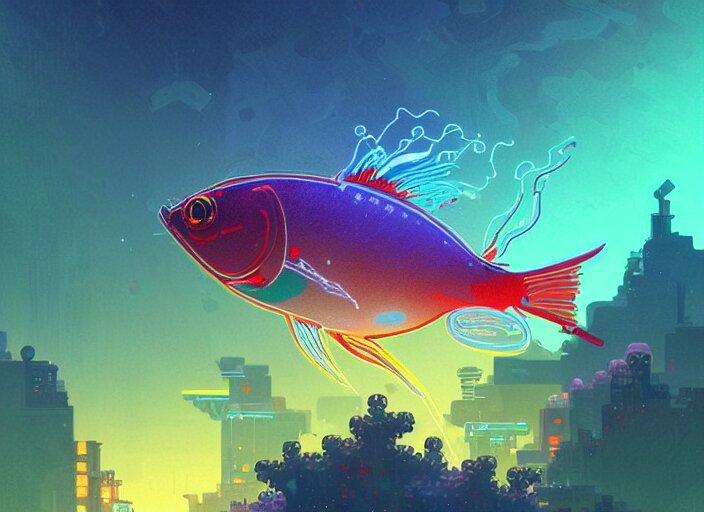 Lexica - Portrait of a neon tetra fish from terraria - dramatic art, by ...