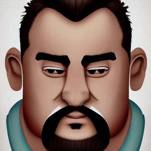 Lexica - Face portrait a big beefy man with a large face, thick dark ...