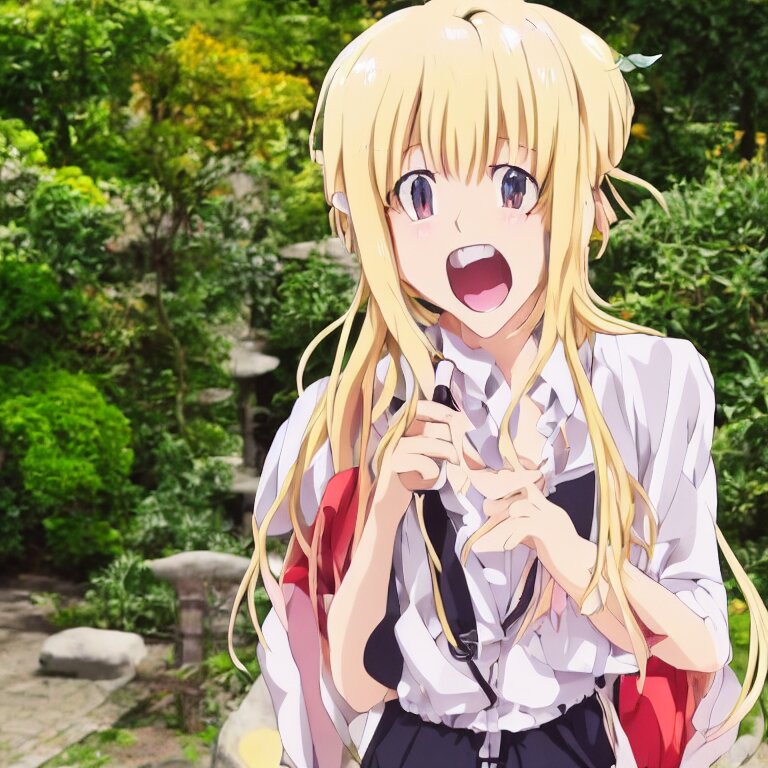 Lexica - Close up portrait of a very cute blonde anime girl idol ...