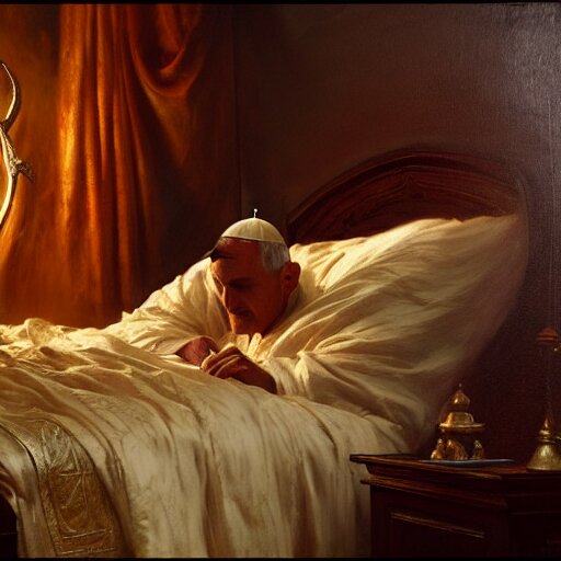 Lexica - The catholic pope in his bed, terrified, because a horned ...