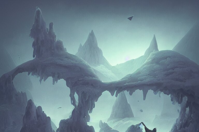 Lexica - A surreal, fantastical dreamscape | | simple, solid shapes ...