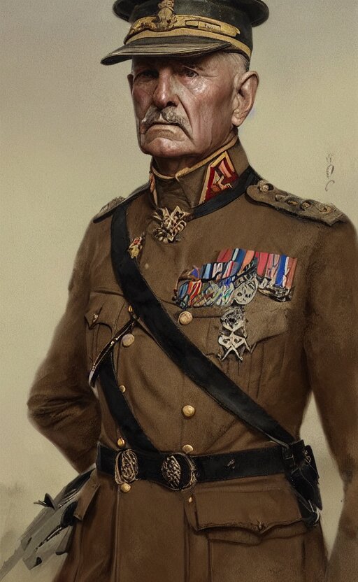 Lexica - Official portrait of a WWI General, male, detailed face, 20th ...