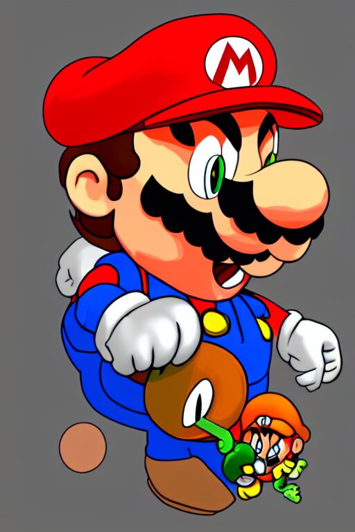 Lexica - Mario eating toad from its head parodying saturn devouring his ...